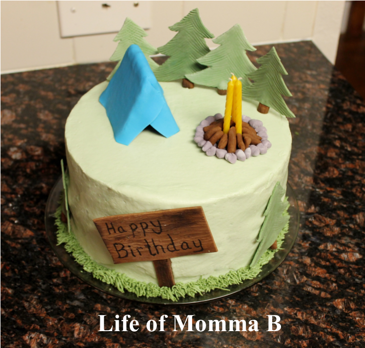 Birthday Camping Cake