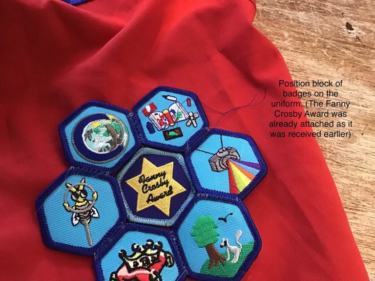 How to sew on merit badges